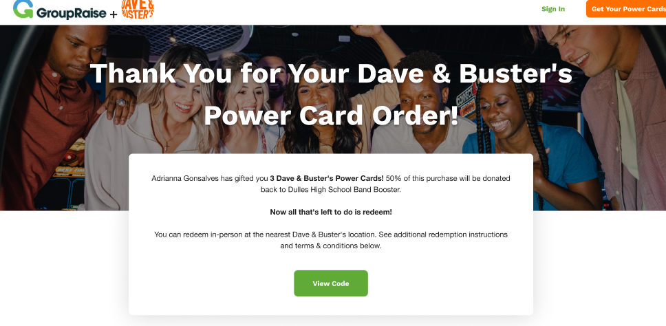 How do I redeem my Dave & Buster’s Power Cards? – GroupRaise.com